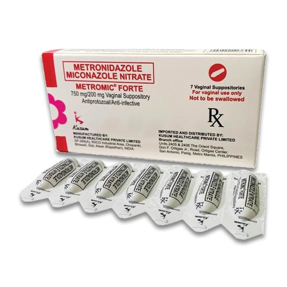 METROMIC FORTE Metronidazole / Miconazole Nitrate 750mg / 200mg Vaginal ...